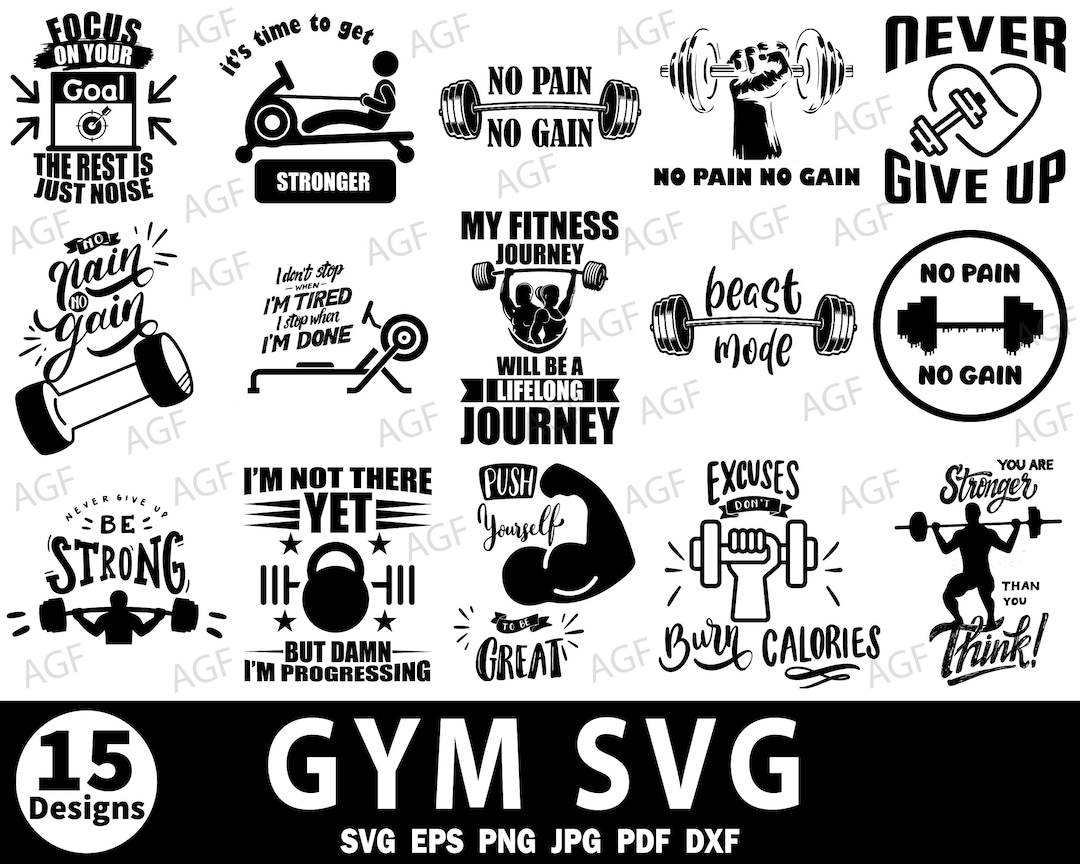 Gym Svg Bundle , Exercise Svg , Fitness Svg, Motivational Svg , Workout ...