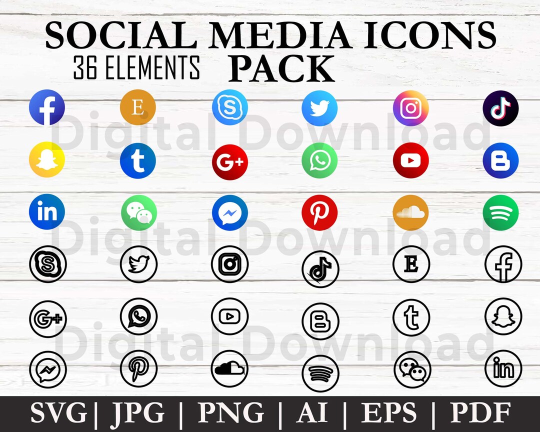 Social Icons Svg, Social Media Logos, Social Network Icons, Social ...