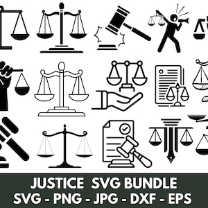 Justice SVG Bundle: Law, Judge, Courthouse Clipart (digital Files) - Etsy