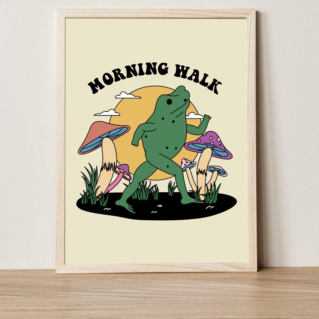 Frog Motivation Poster, Frog Print Home Office, Quote Poster, Aesthetic ...