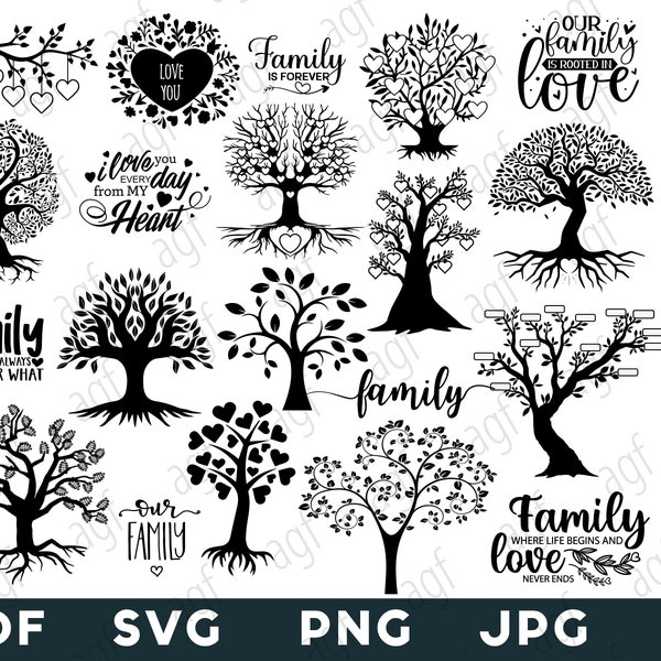 Tree With Initials Svg - Etsy
