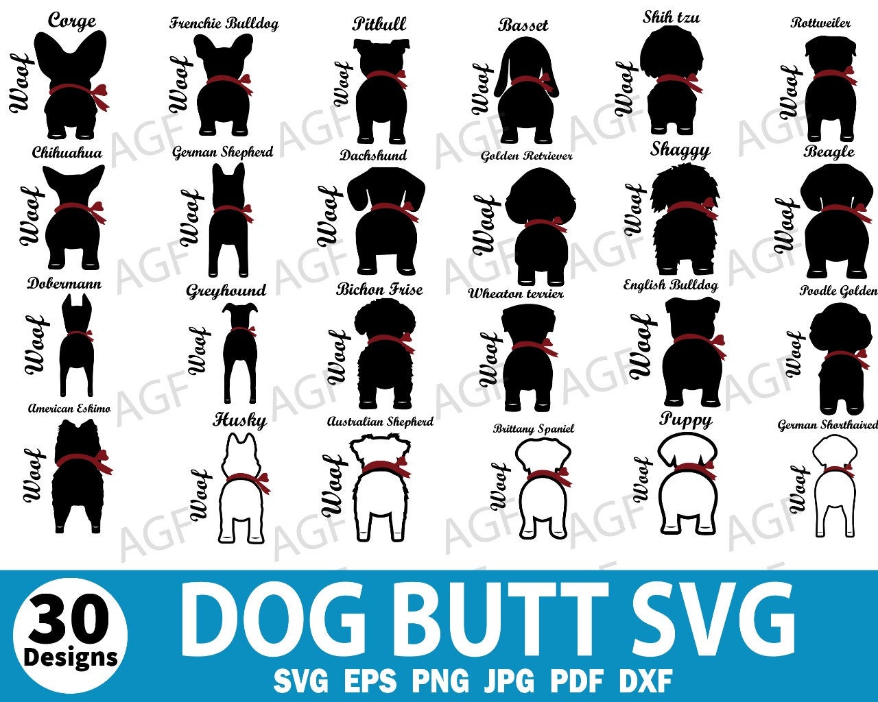 Dog Butt Svg Bundle Dog but Svg Dog Svg Street Dow Paws - Etsy Australia