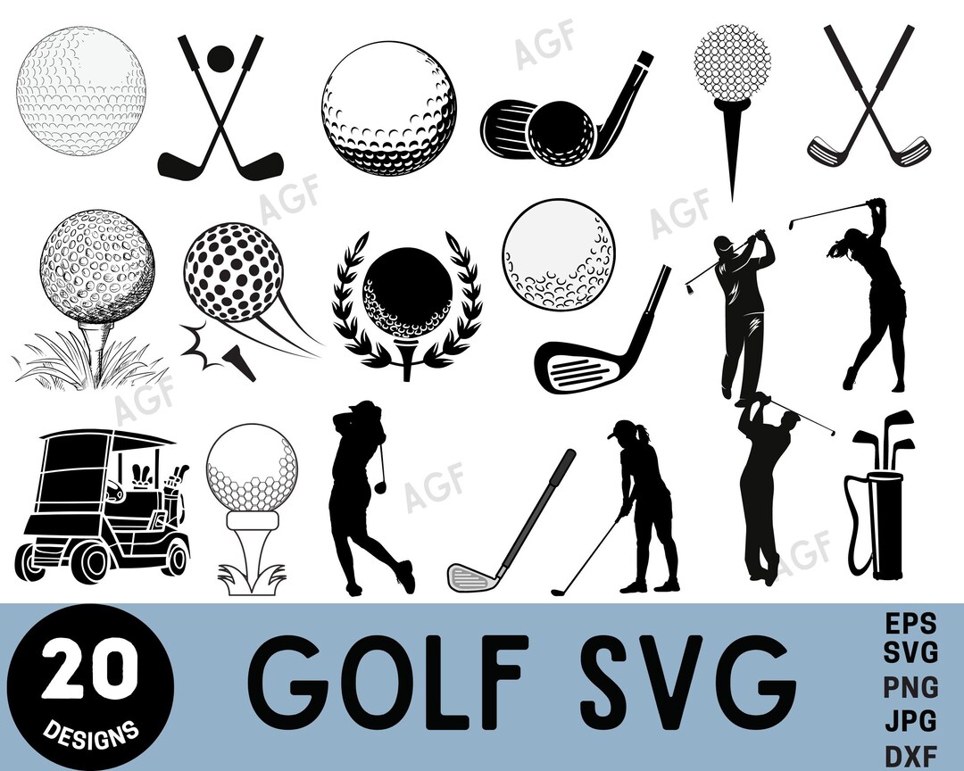 Golf SVG Bundle Monogram Ball Club Dad SVG, Golf Clipart PNG, Golf Cut ...