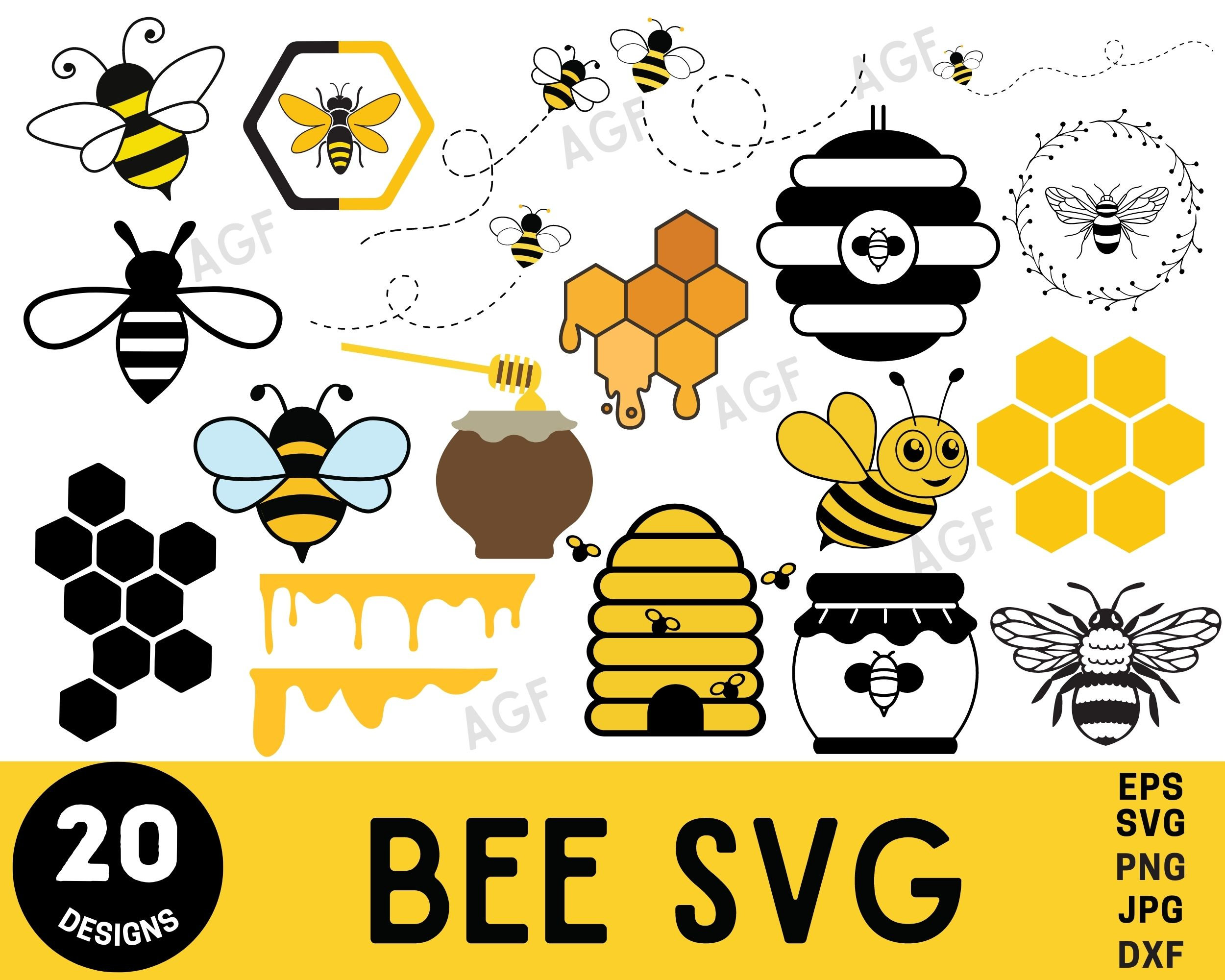 Bee Svg Bundle - Honey Bee Svg, Queen Bee Svg, Bee Kind Svg, Bee Wreath ...
