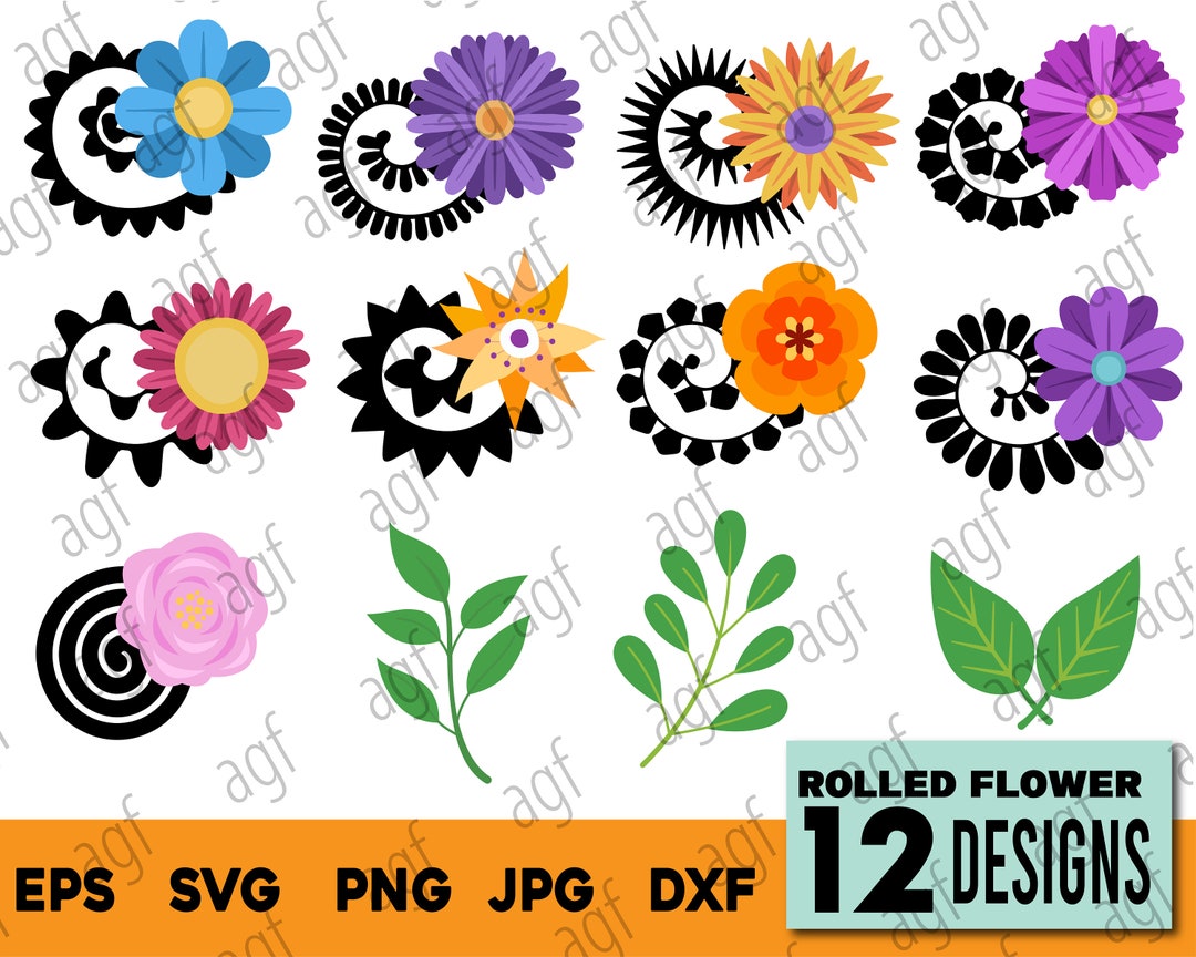 Rolled Flower SVG, 3D Flower SVG, Paper Flower SVG, Digital Paper Svg ...