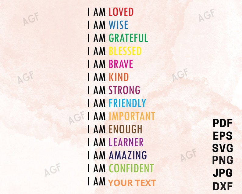 Affirmations for Kids Svg|classroom Png|motivational Png|homeschool ...