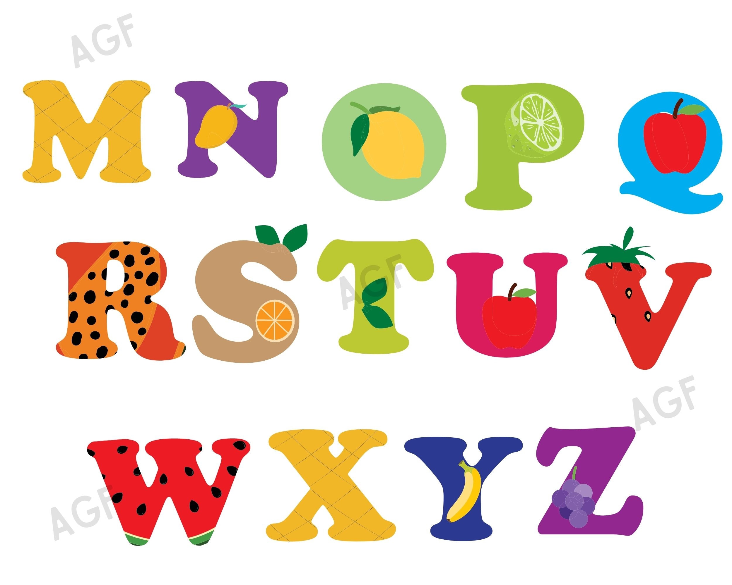 Fruit Alphabet SVG fruit Alphabet Bundle FRUIT Fonts - Etsy Australia