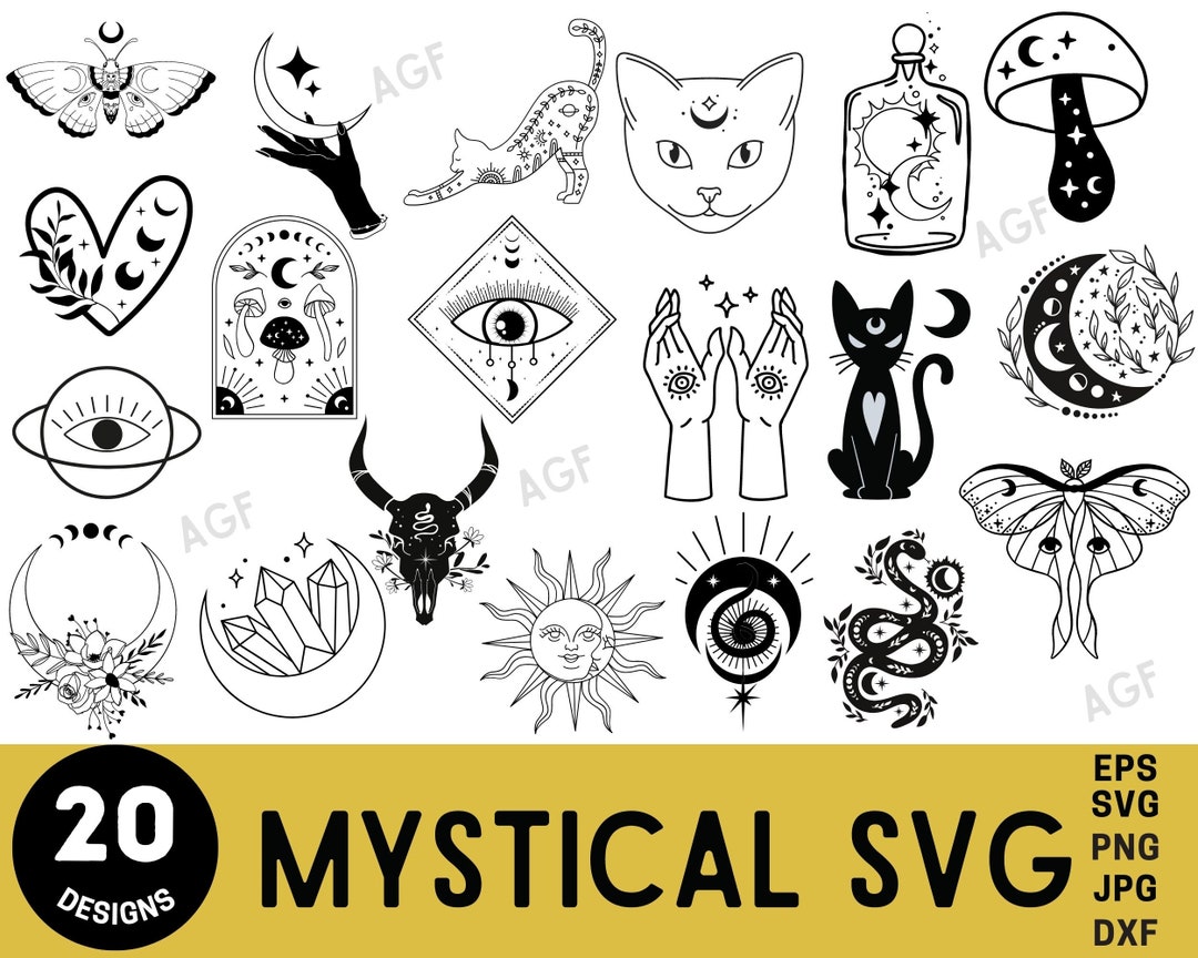 Witch Svg Bundle , Witchcraft Svg , Magic Svg , Celestial Svg , Moon ...