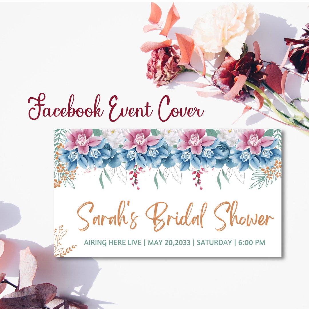 EDITABLE Facebook Event Cover - Flower Baby Shower Facebook Event ...
