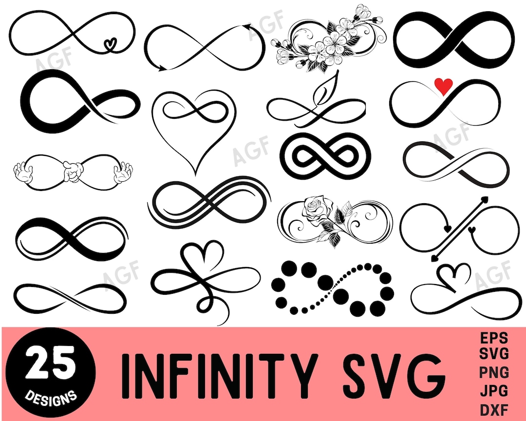 Infinity Love SVG Bundle: Forever Clipart, T-shirt Design (digital ...