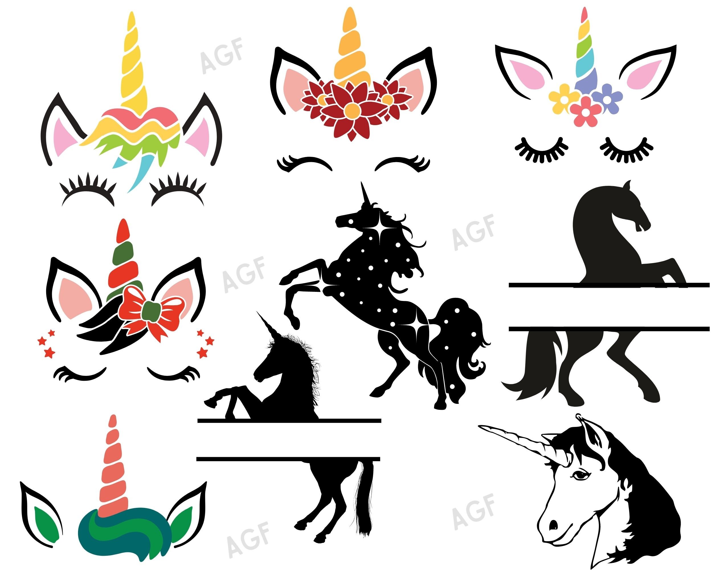 Unicorn Face SVG Bundle: Clipart, Cut File (digital Download) - Etsy