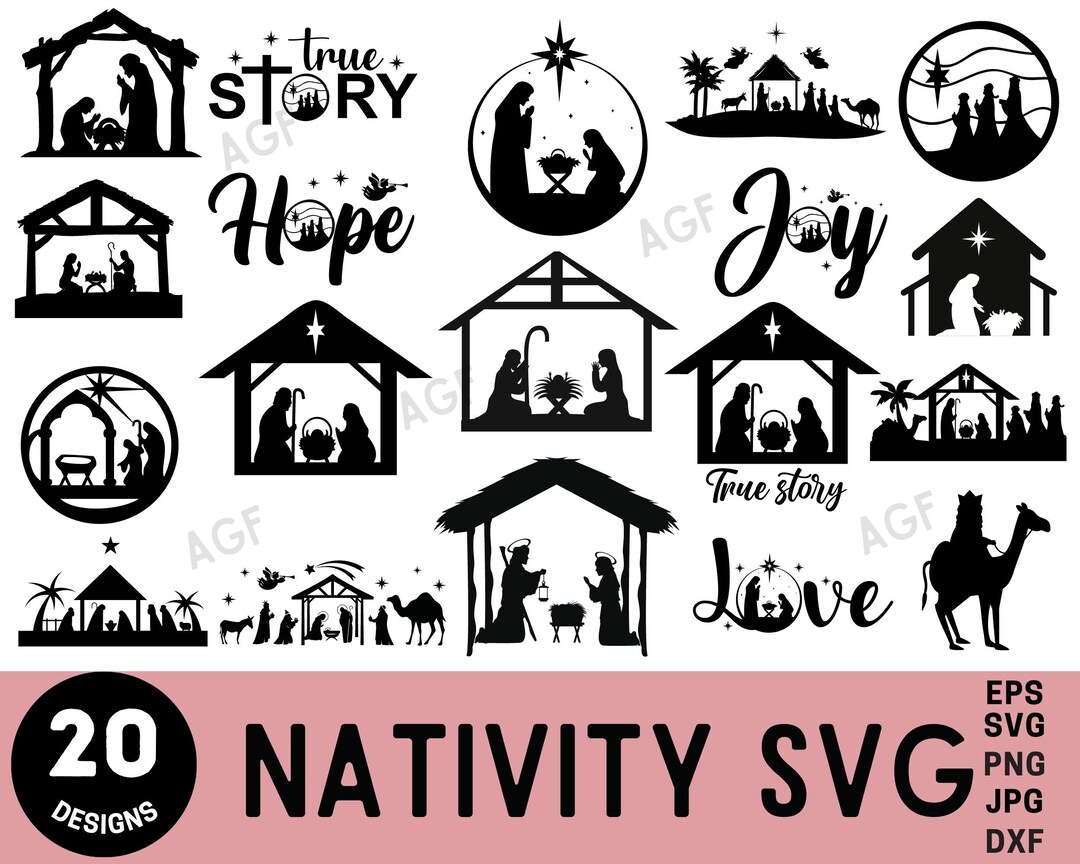 Krippe SVG, Krippe SVG Bundle, Krippe SVG, Weihnachten SVG, Krippe ...