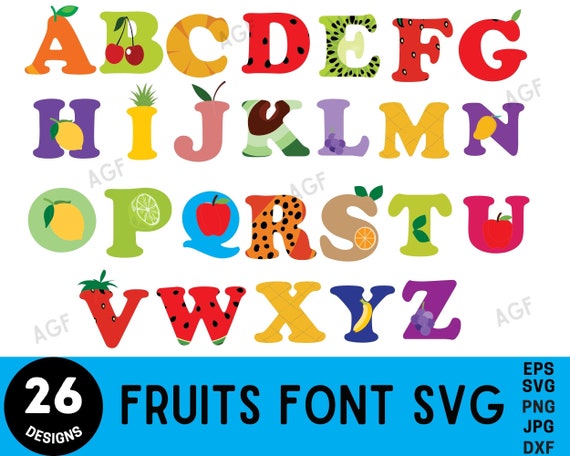 Fruit Alphabet Clipart