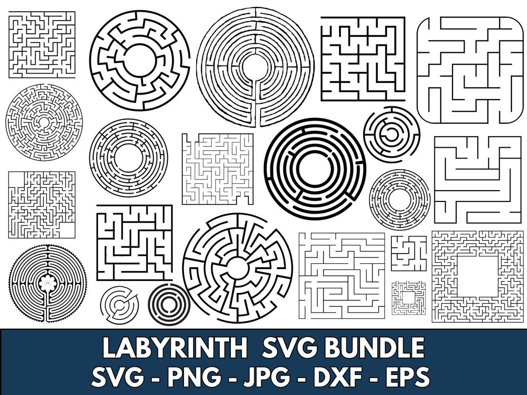 Labyrinth SVG Bundle, Maze Png Bundle, Labyrinth Clipart, Maze Svg ...