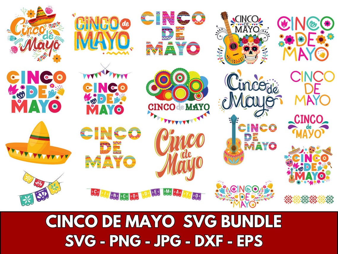 Cinco De Mayo SVG Bundle: Mexican Graphics (digital Download) - Etsy