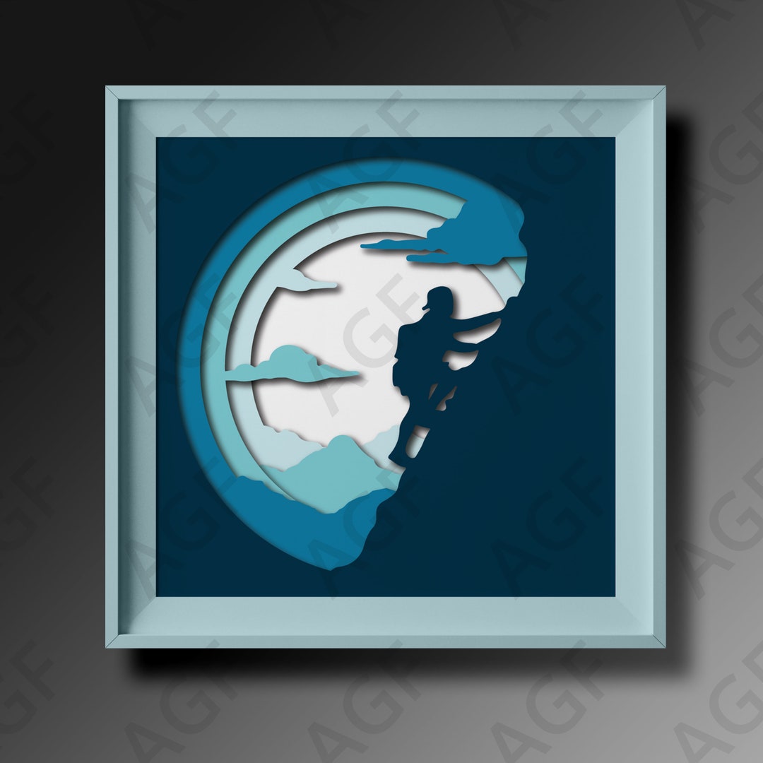 3D Hiking Box, Adventure Shadow Box Svg ,layered Svg,hiking 3D Box Svg ...