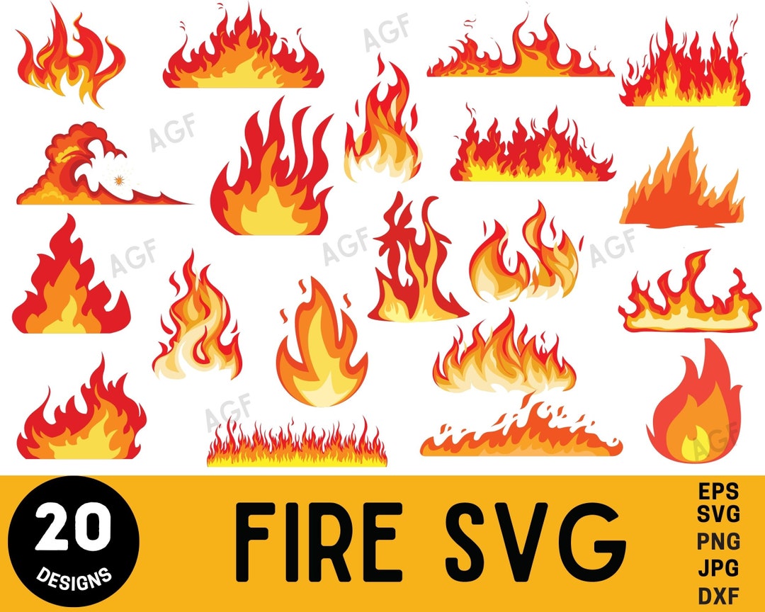 Fire SVG Bundle, Fire Clipart, Fire Svg Files, Fire Flames Svg, Flames ...