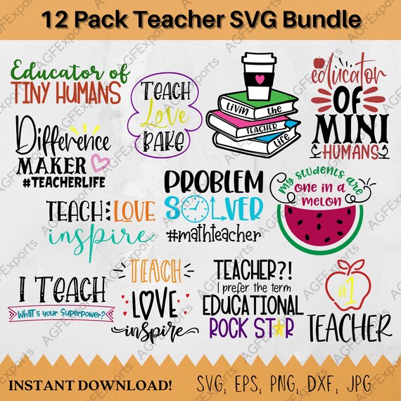 Teacher SVG Bundle Teacher Quote SVG Teacher Svg Teacher - Etsy