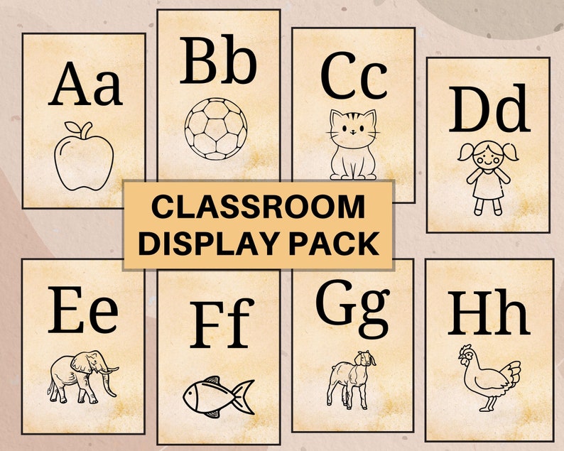 Póster del alfabeto de animales y frutas: Decoración moderna para el ...