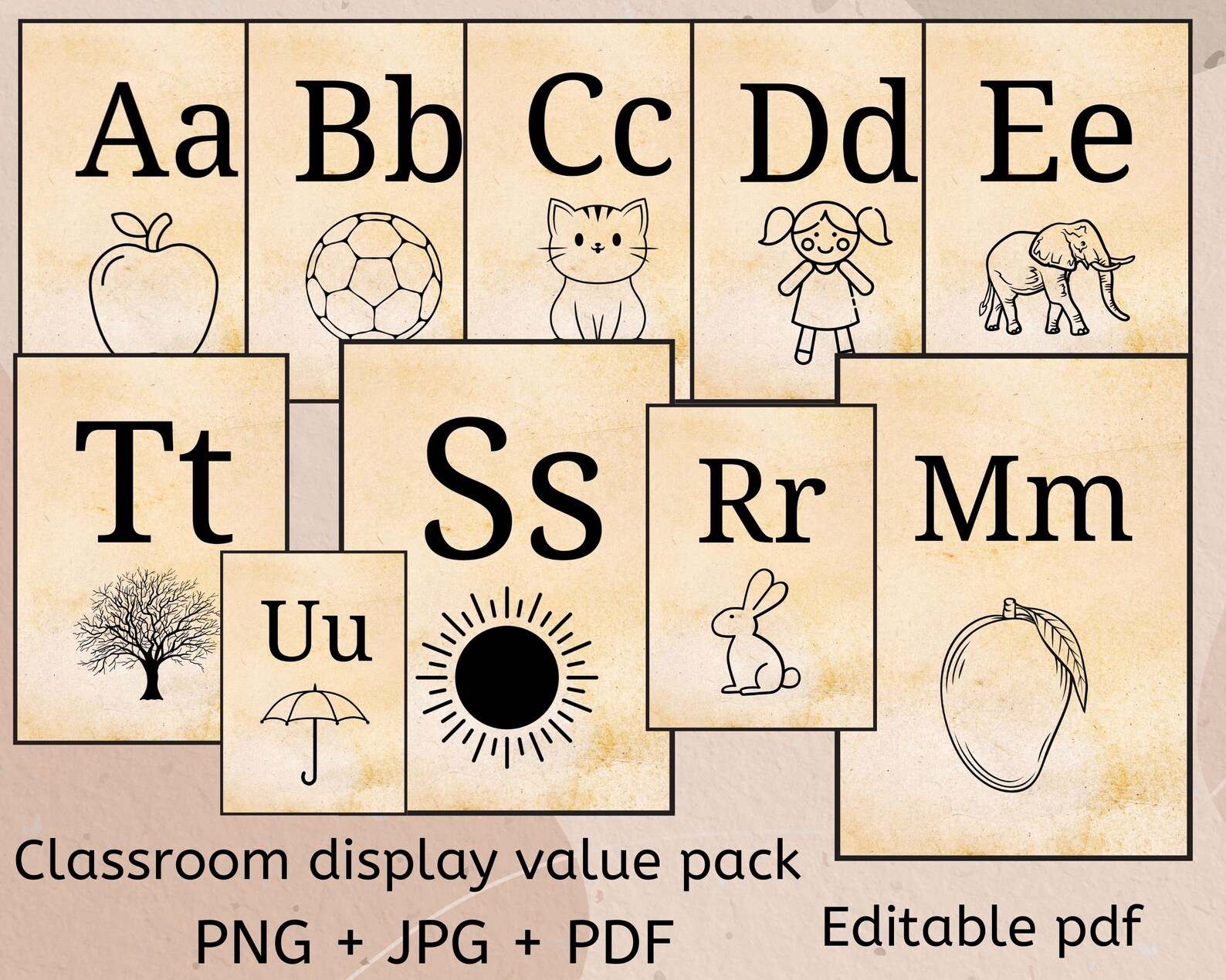 A-Z Alphabet classroom Alphabet Fruit Alphabet Poster - Etsy