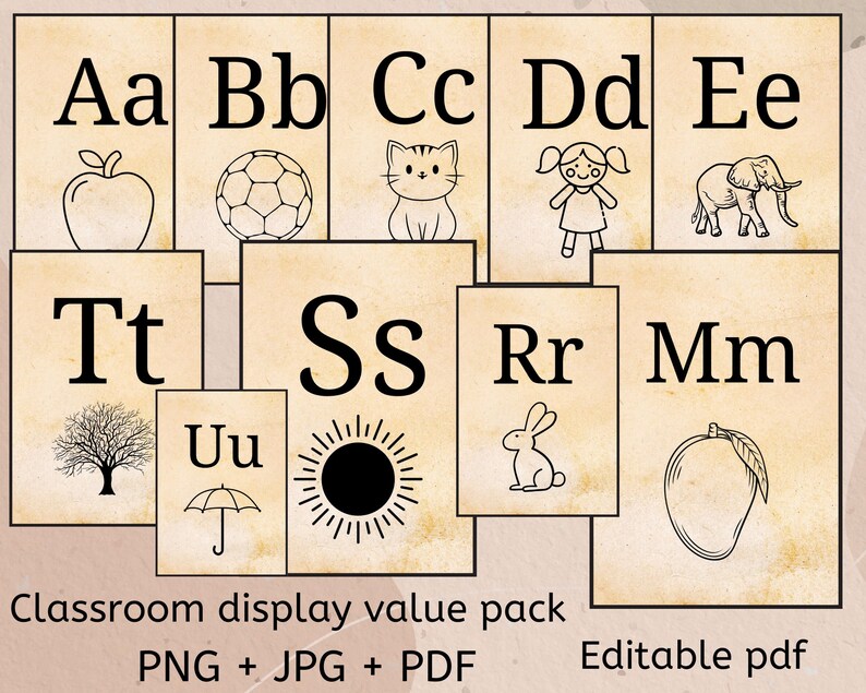 A-Z Alphabet classroom Alphabet Fruit Alphabet Poster - Etsy