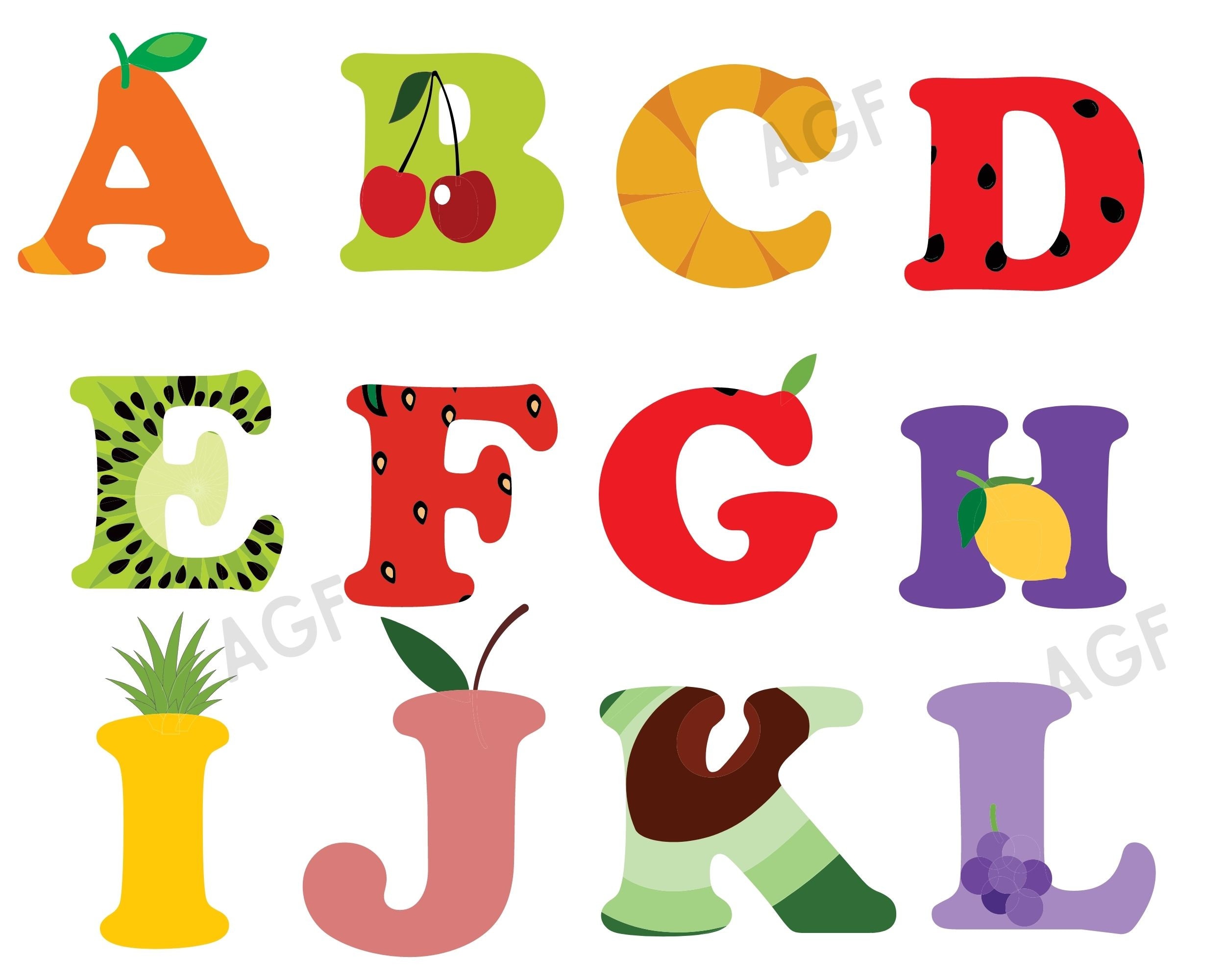 Fruit Alphabet SVG fruit Alphabet Bundle FRUIT Fonts - Etsy Australia
