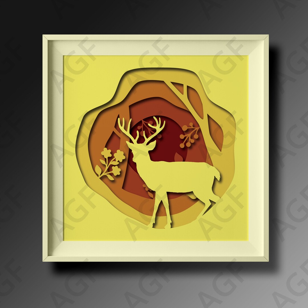 3D SVG, Paper Cut Shadow Box Template, Shadowbox Card Cricut ...