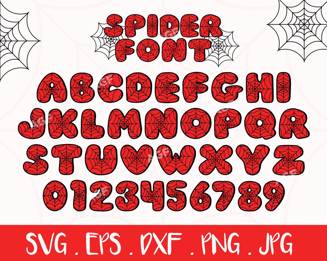 Spider Web Font SVG: Spider Alphabet, Letters (digital Download) - Etsy
