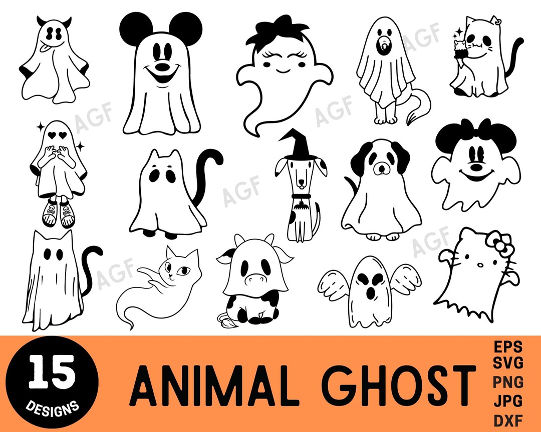 Ghost Svg, Ghost Svg Bundle, Cute Ghost Svg, Ghosts Cut Files, SVG ...