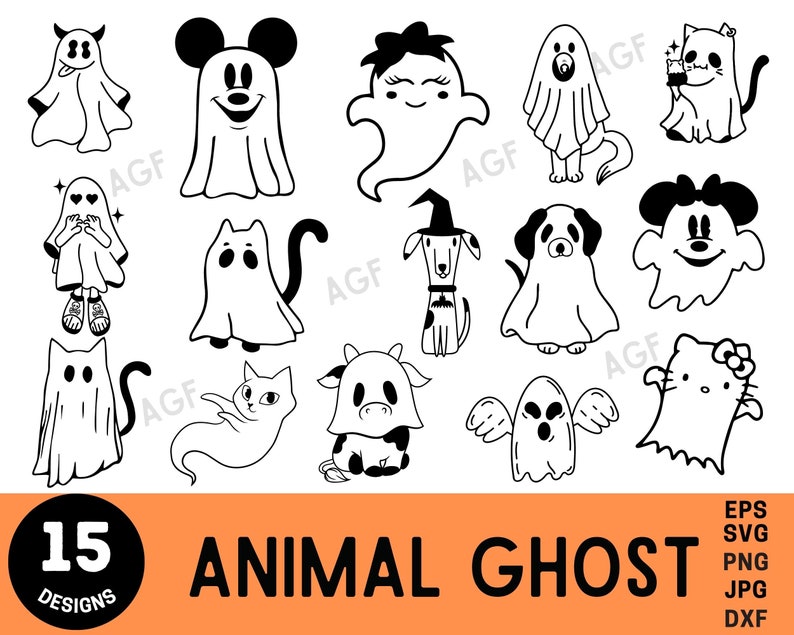 Ghost Svg, Ghost Svg Bundle, Cute Ghost Svg, Ghosts Cut Files, SVG ...