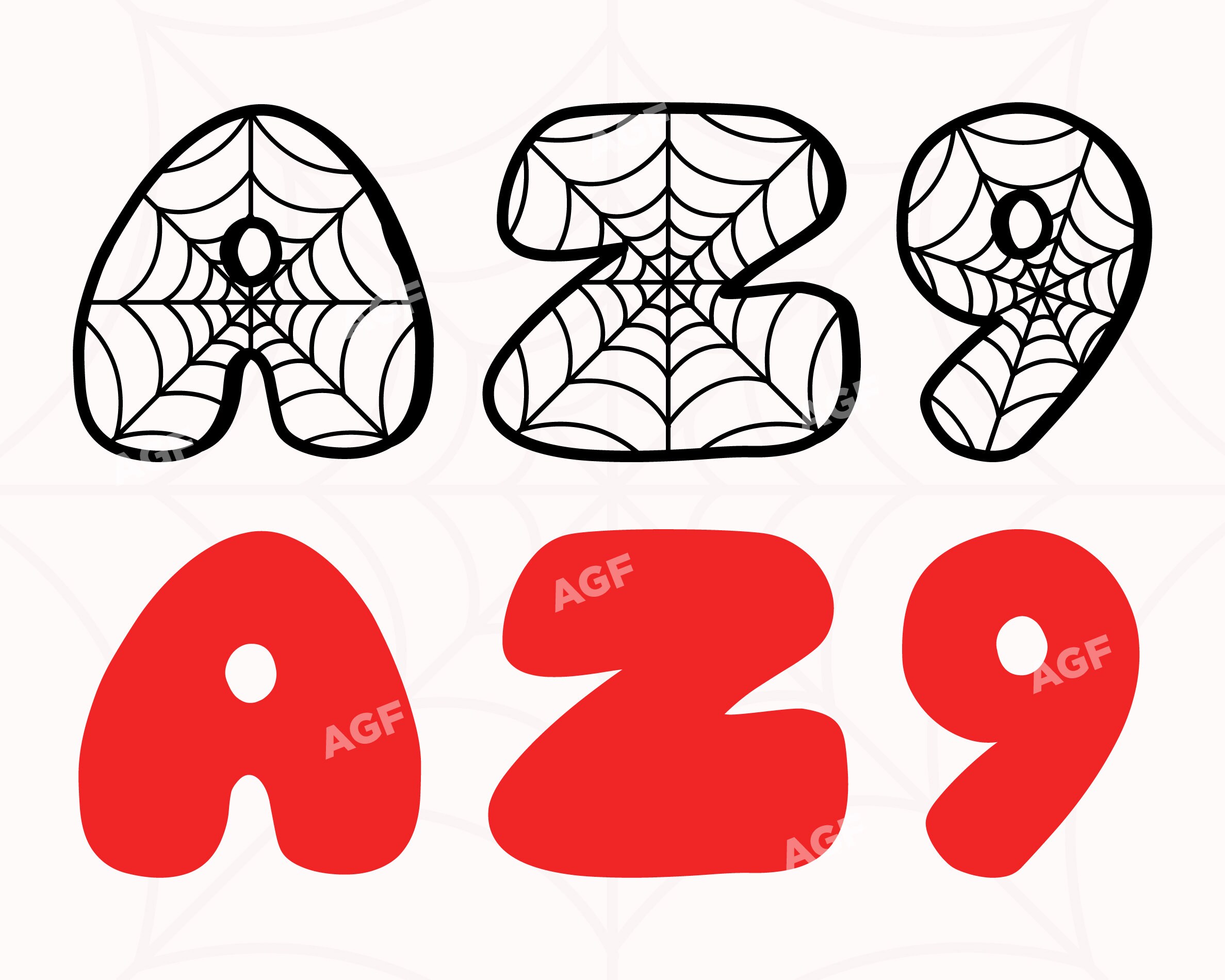 Spider Web Font SVG: Spider Alphabet, Letters (digital Download) - Etsy