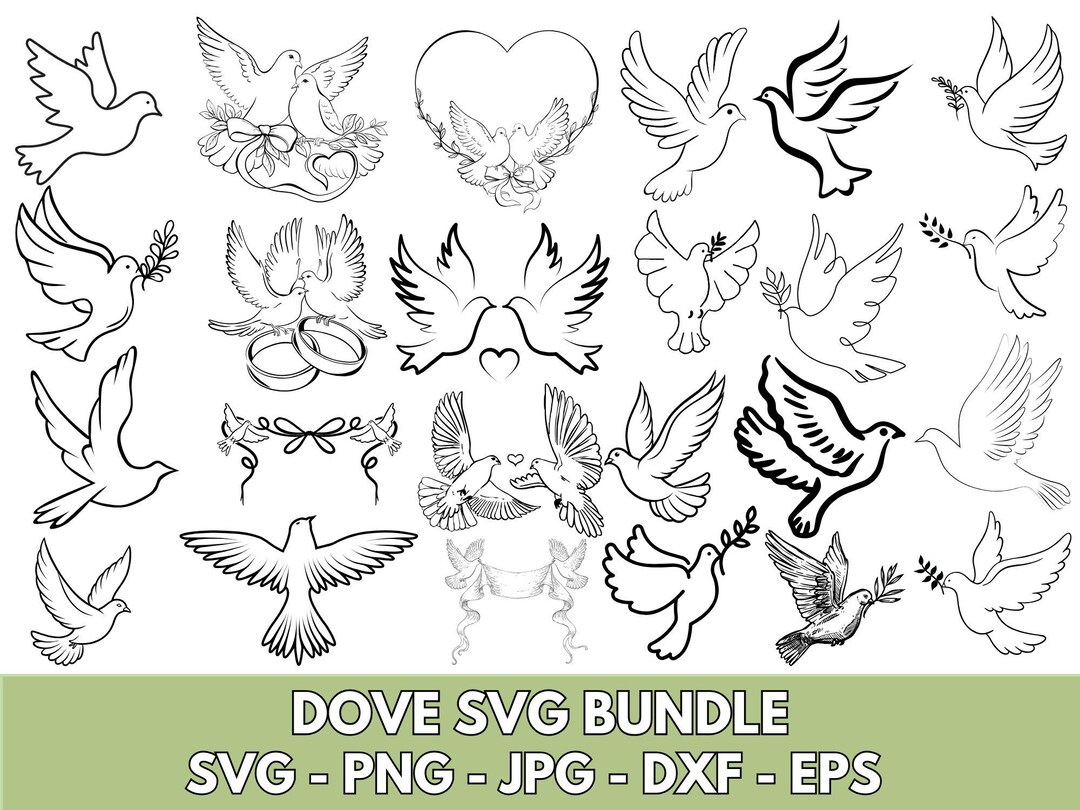 Dove SVG Bundle, Dove PNG Bundle, Dove Clipart, Pigeon SVG Cut Files ...