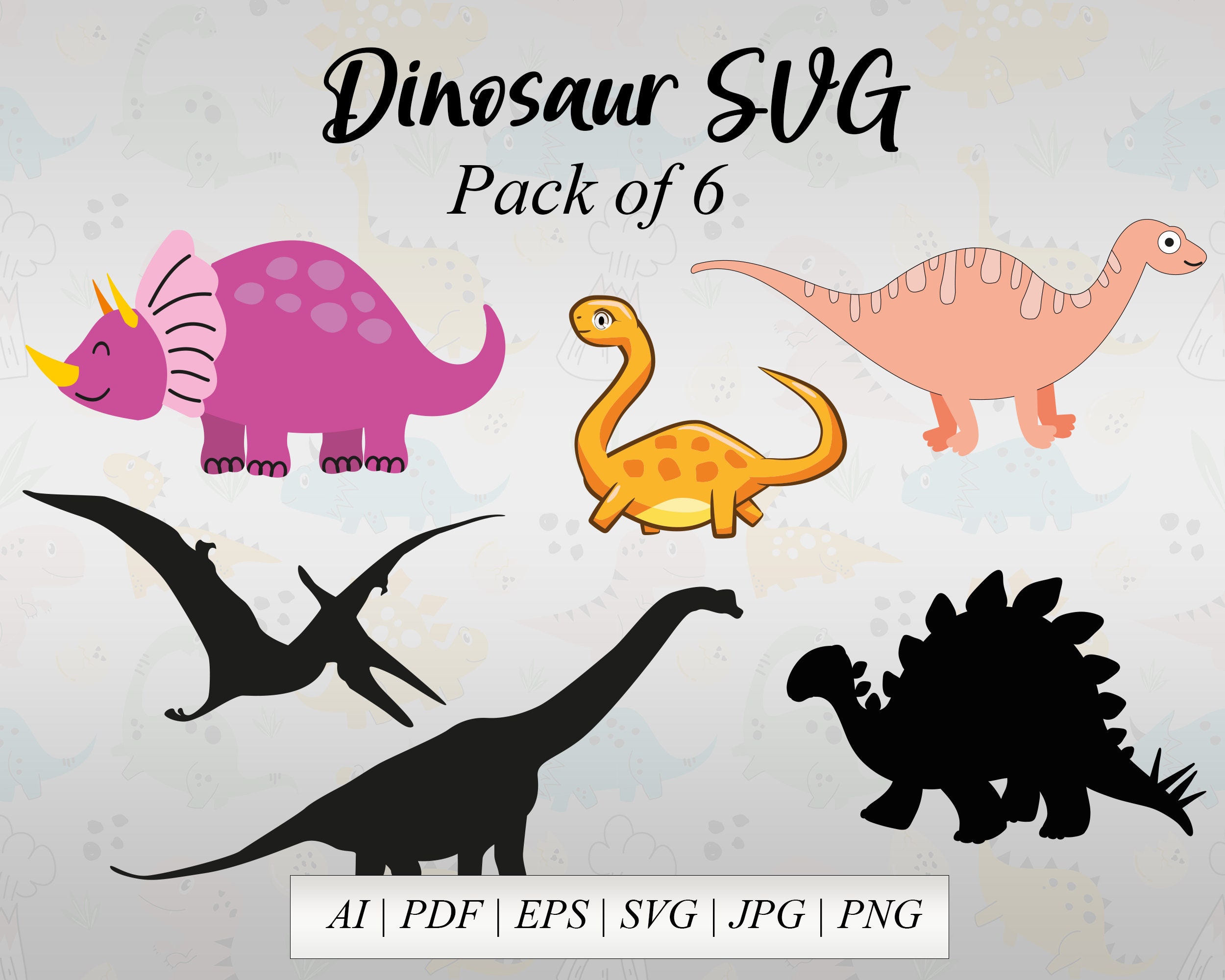 Dinosaur SVG Dinosaurs SVG Bundle Dinosaurs Clipart | Etsy