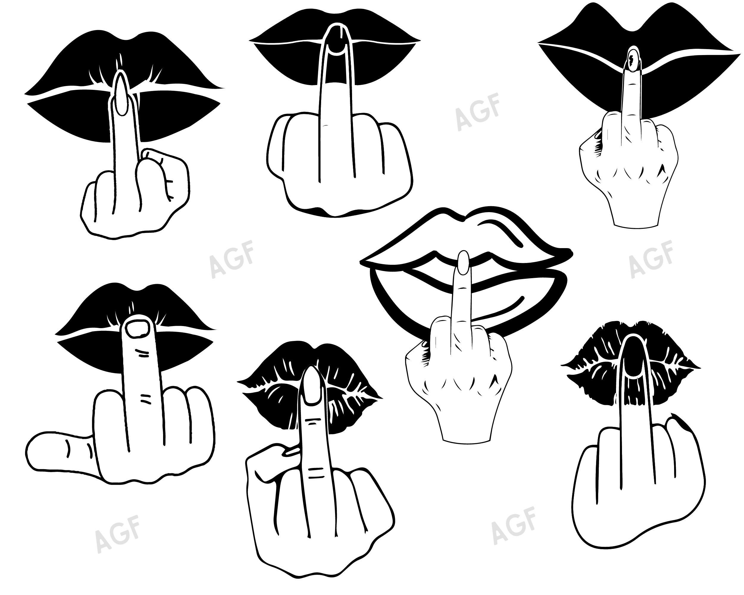 Middle Finger and Lips SVG Set for Crafting and Digital Downloads - Etsy