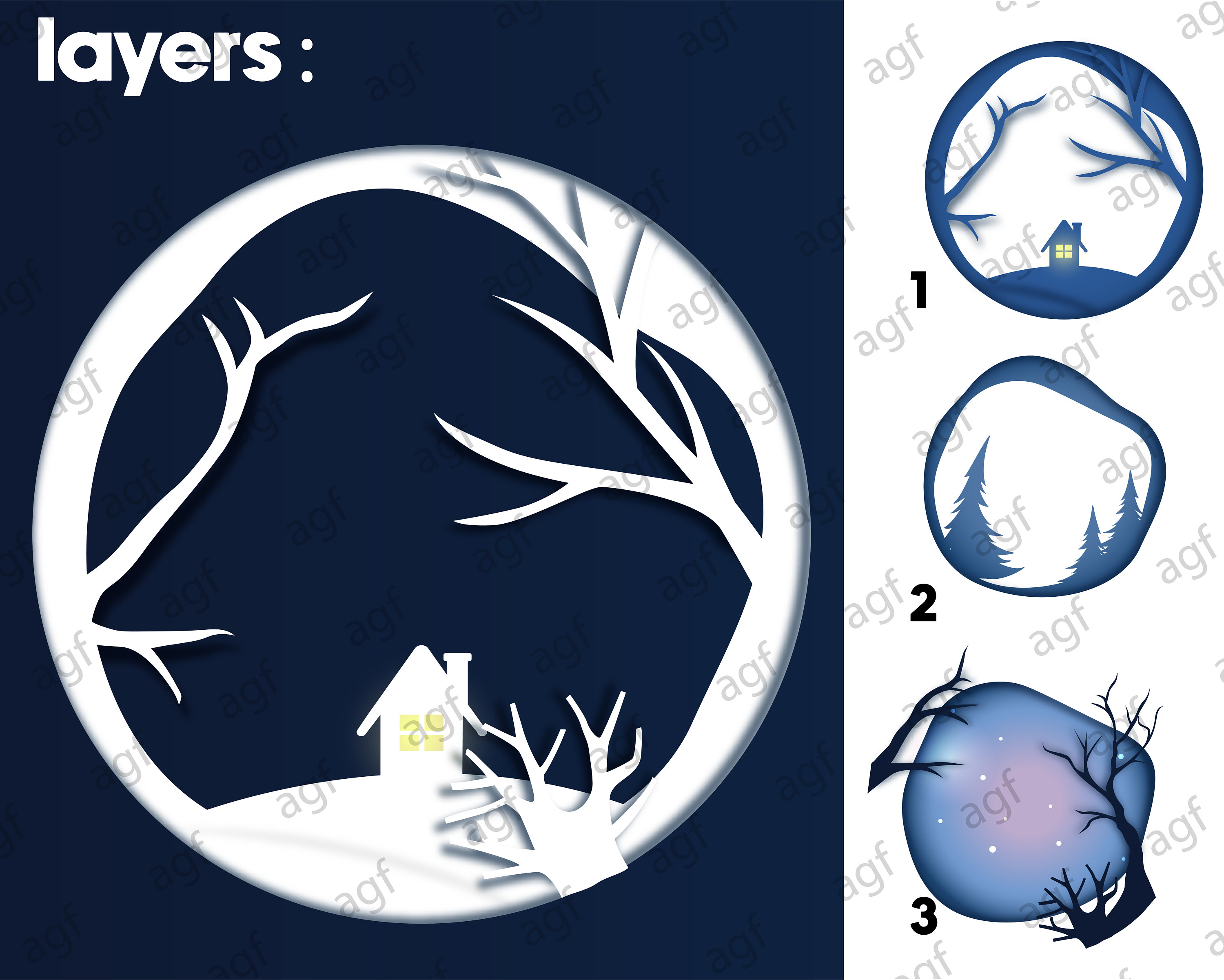 Shadowbox , Shadow Box Svg.moon Sv Shadowbox - Etsy