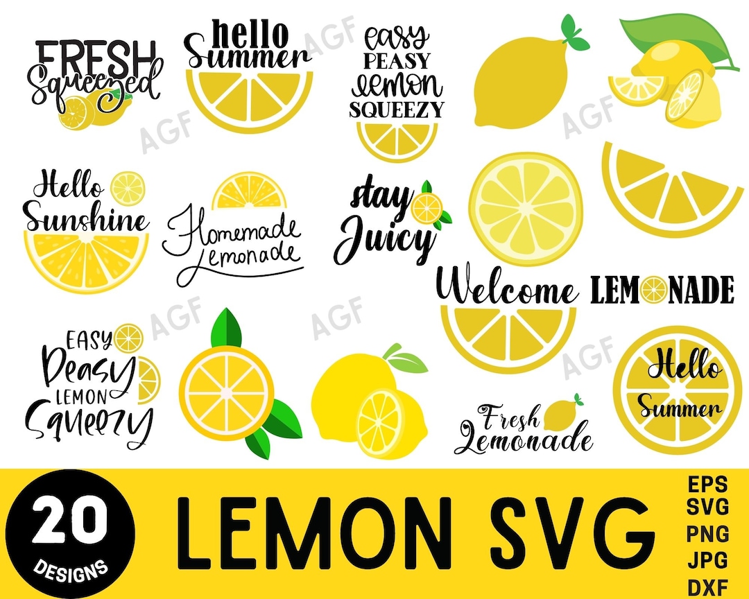 Lemon SVG Bundle: Summer Clipart, Layered Designs (digital Download) - Etsy
