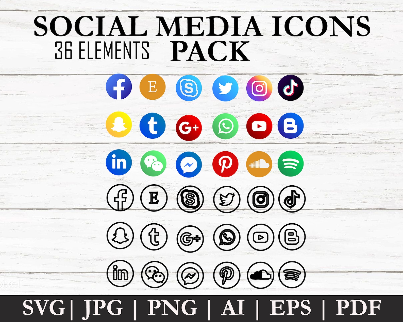 Social Icons Svg Social Media Logos Social Network Icons - Etsy