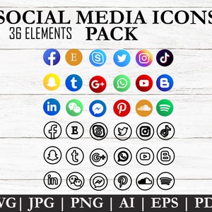 Social Icons Svg, Social Media Logos, Social Network Icons, Social ...