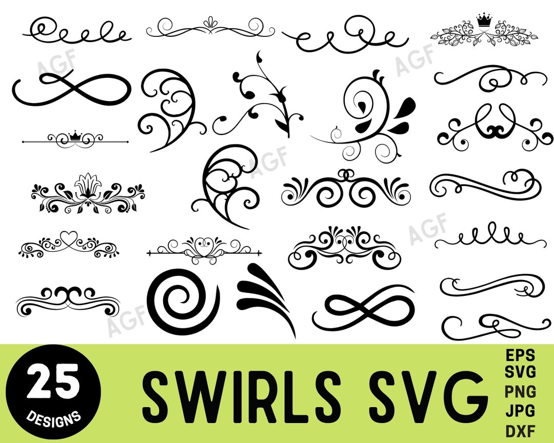 Swirl Svg , Swirl Clipart, Swirl Heart SVG ,flourish Svg Bundle, Home ...