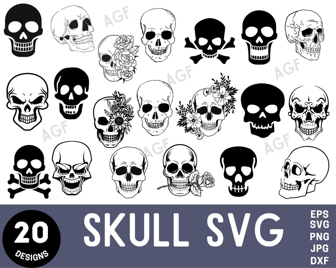 Skull SVG, Skull SVG Bundle, Skull Png Files, Sugar Skulls Svg, Skull ...