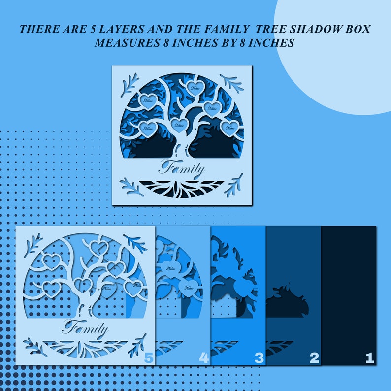 Customizable 3D FAMILY Shadow Box Svg, Family Shadowbox, Custom Name ...