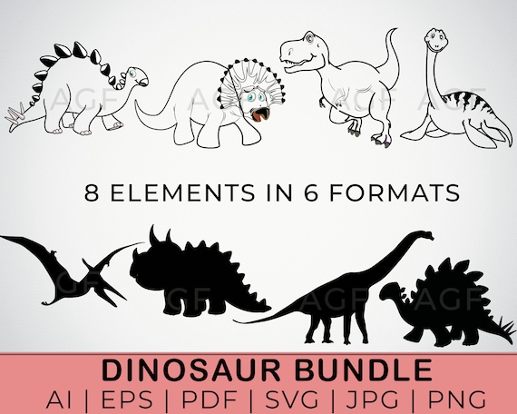 Dinosaur SVG Dinosaurs SVG Bundle Dinosaurs Clipart - Etsy