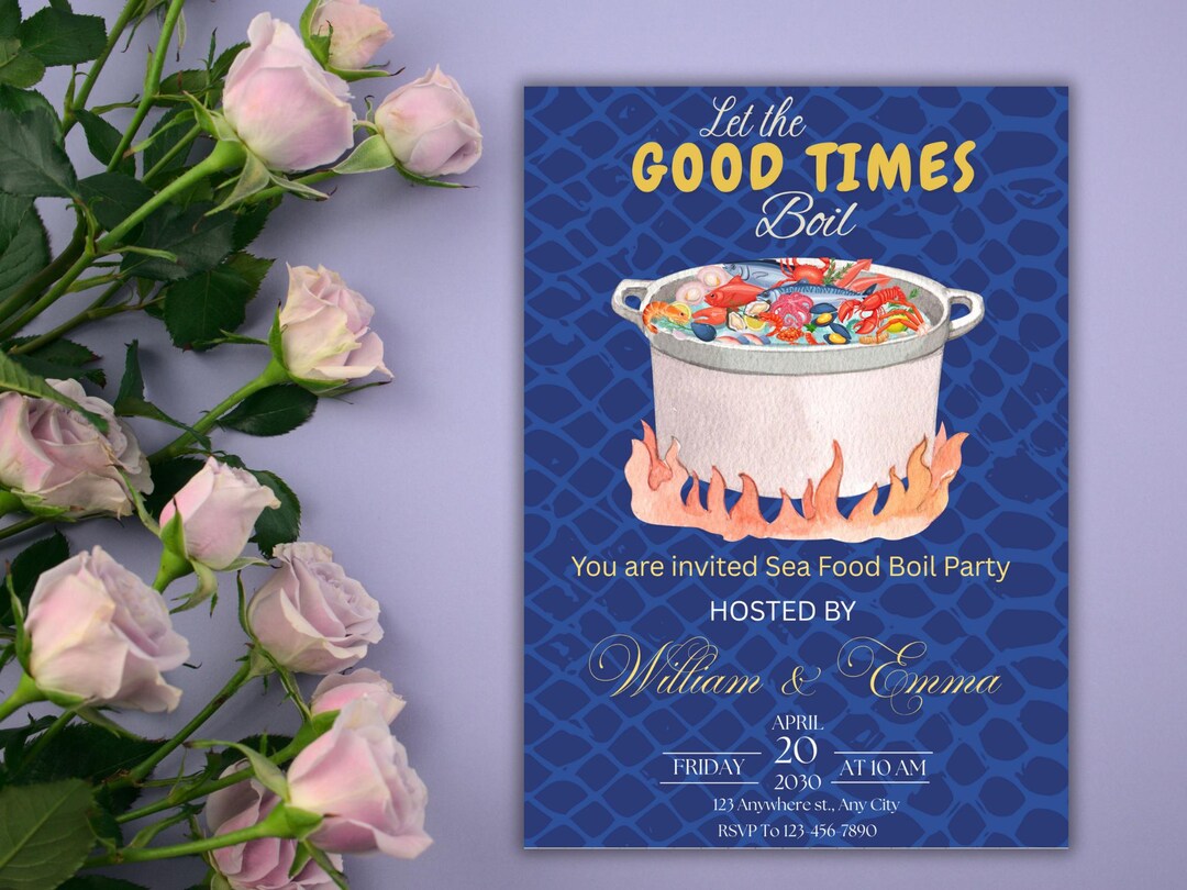 Seafood Boil Party Invitation Template|let the Good Times Boil Party ...