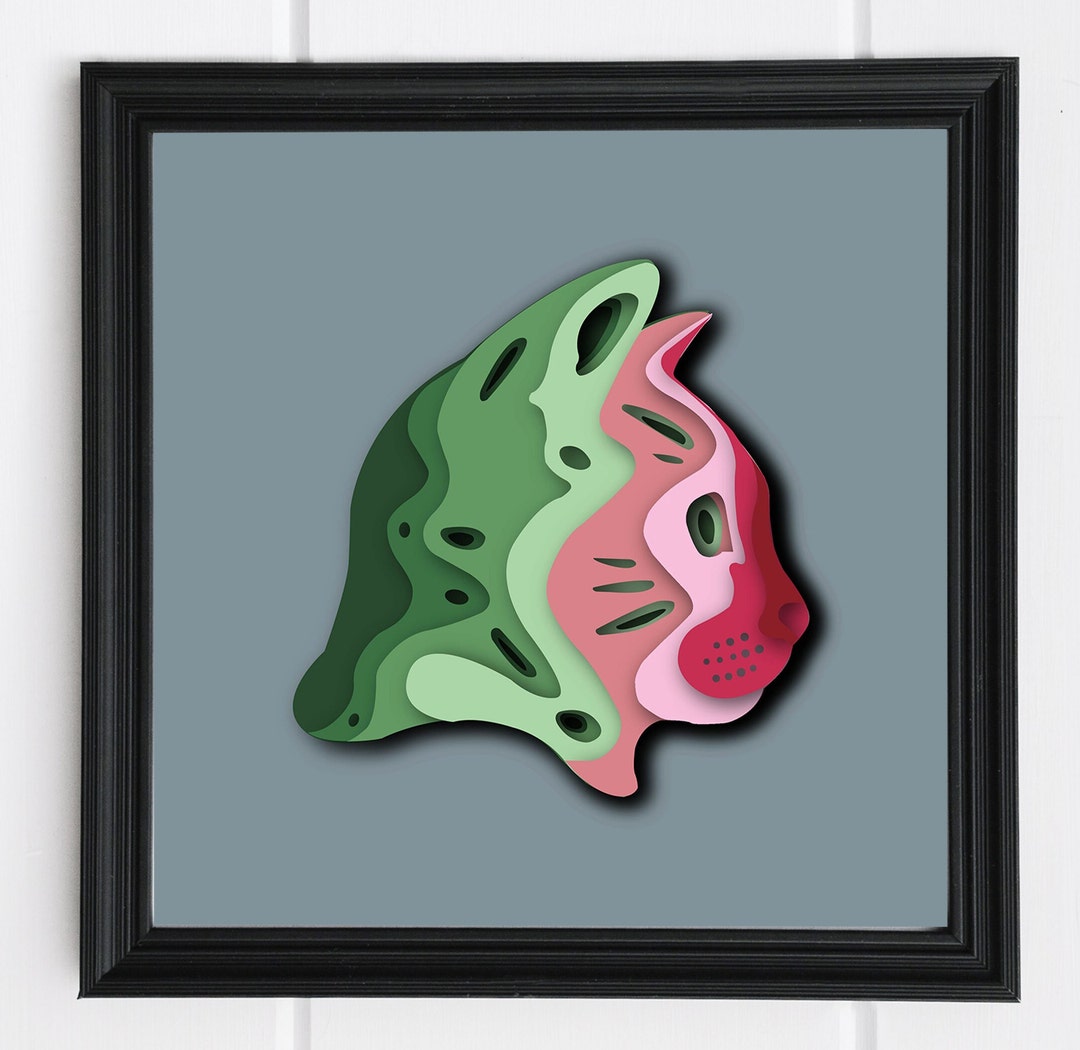 3D Cat Shadow Box SVG: Paper Cut Template (digital Download) - Etsy
