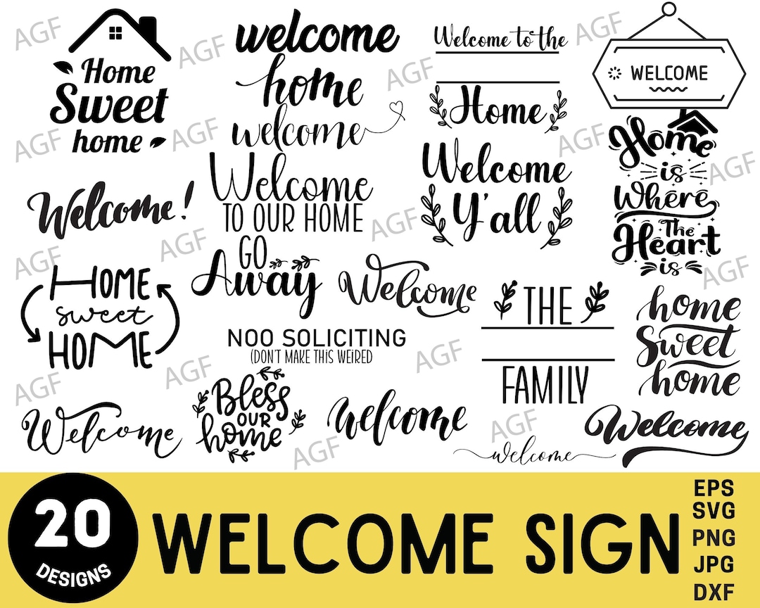 Welcome Svg Bundle Hand Lettered , Welcome Sign Svg , Welcome to Our ...