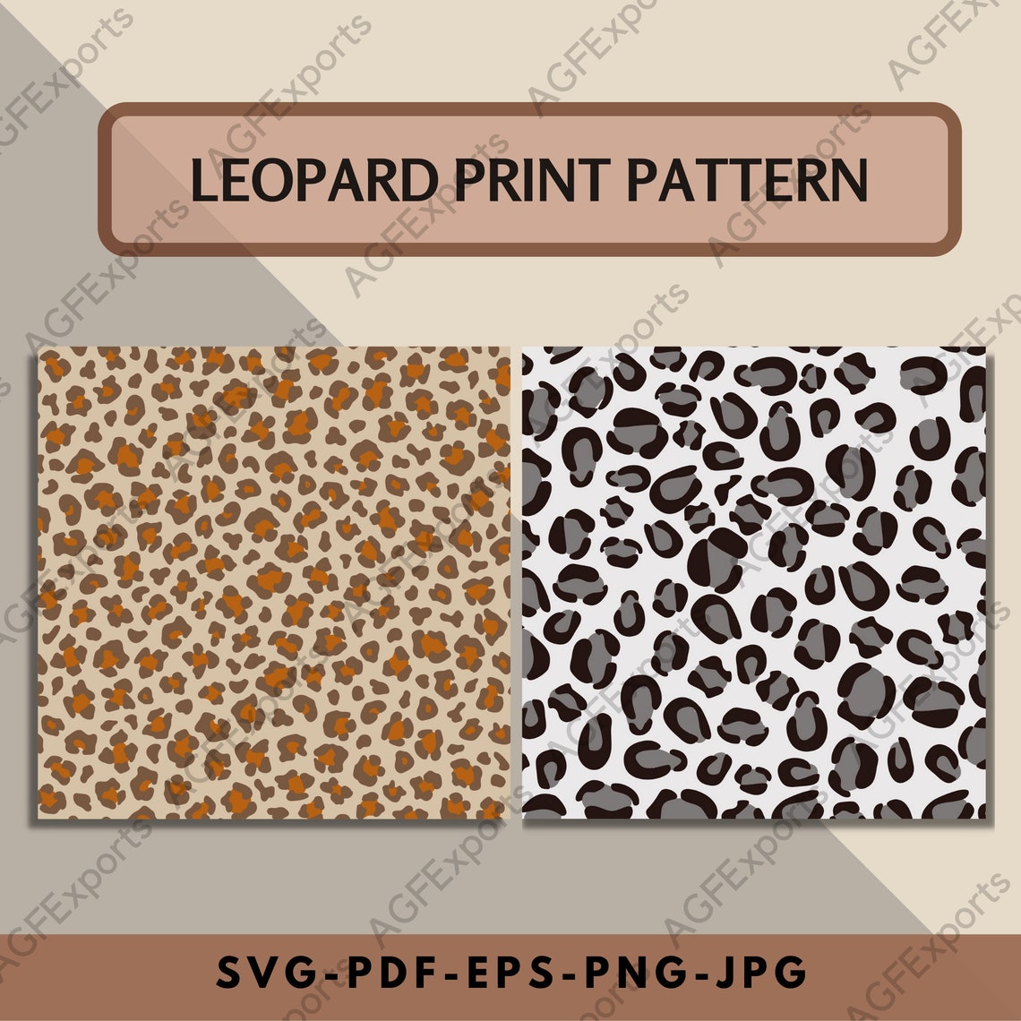 Leopard Svgdigital Downloadscut Filesleopard Png - Etsy