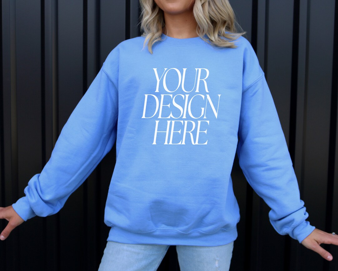 Gildan 18000 Crewneck Sweatshirt Mockup CAROLINA BLUE G180 - Etsy