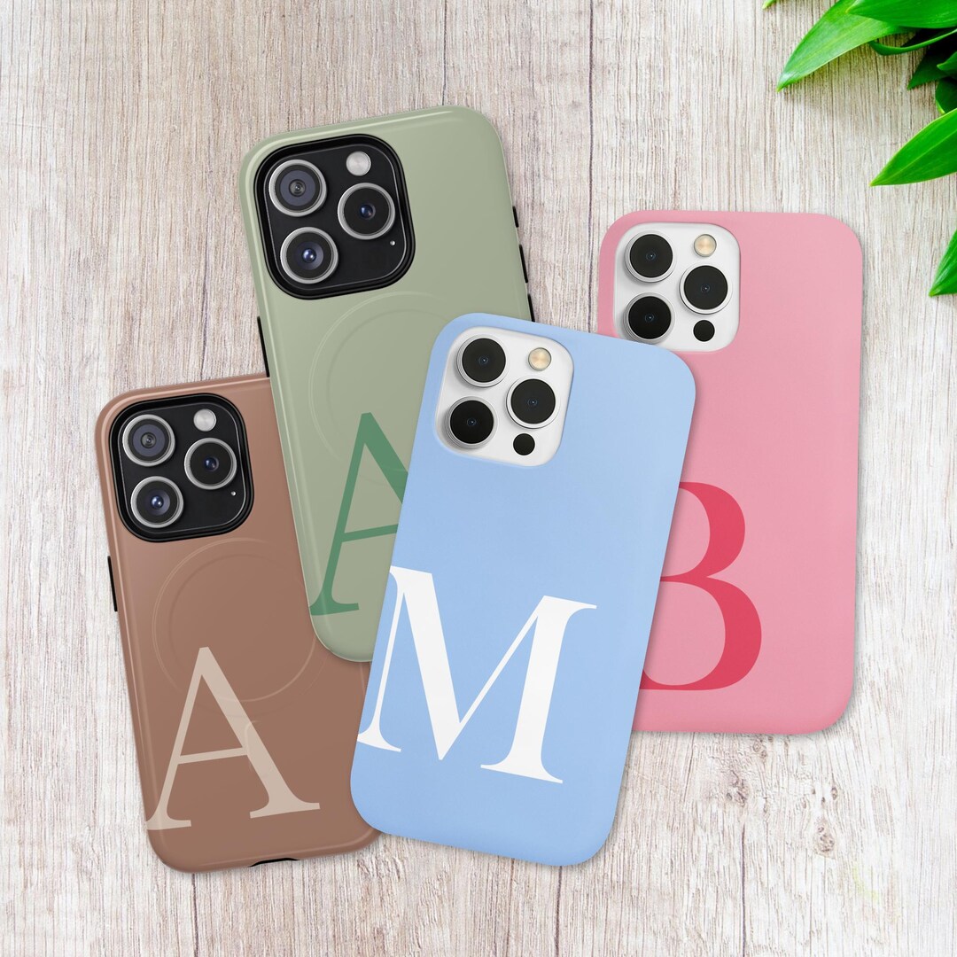 Personalized Large Letter Magsafe Tough Phone Case, Custom iPhone 16/15 ...