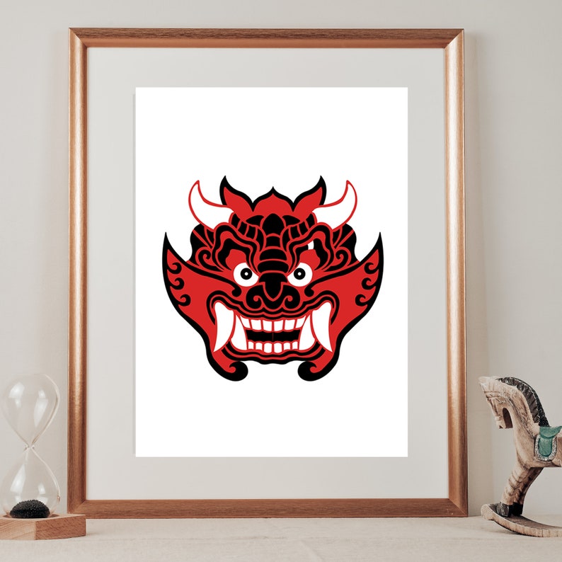 Korean Folk Mask, Dokkaebi, Devil Print Art - Etsy