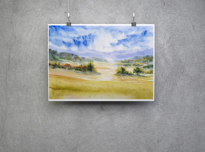 Watercolor Painting "road to Heaven", Forest Print, Nature Print ...